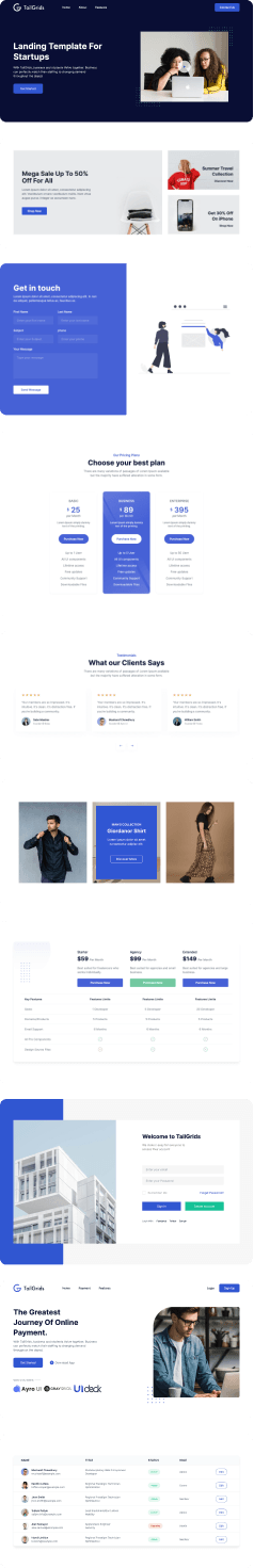 React Tailwind CSS UI Components - Tailwind React Blocks | TailGrids