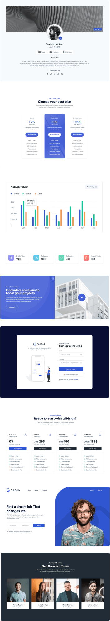 UI Kit, Library and Design System for Figma | TailGrids