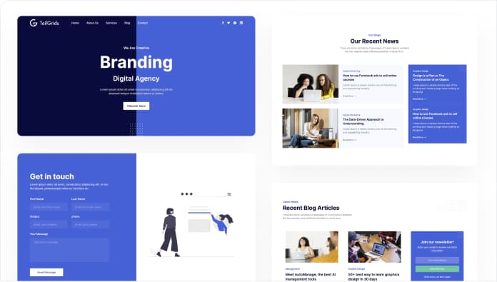Tailwind UI Component Library, Kit and Templates | TailGrids