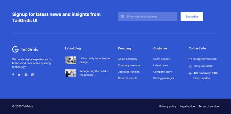 React Footers | TailGrids