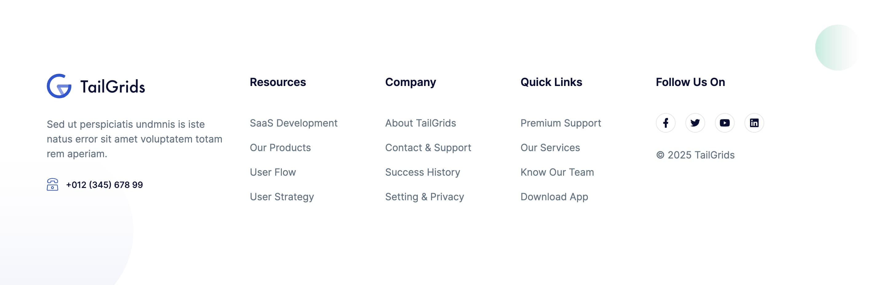 Tailwind Footers - Components and Sections | TailGrids