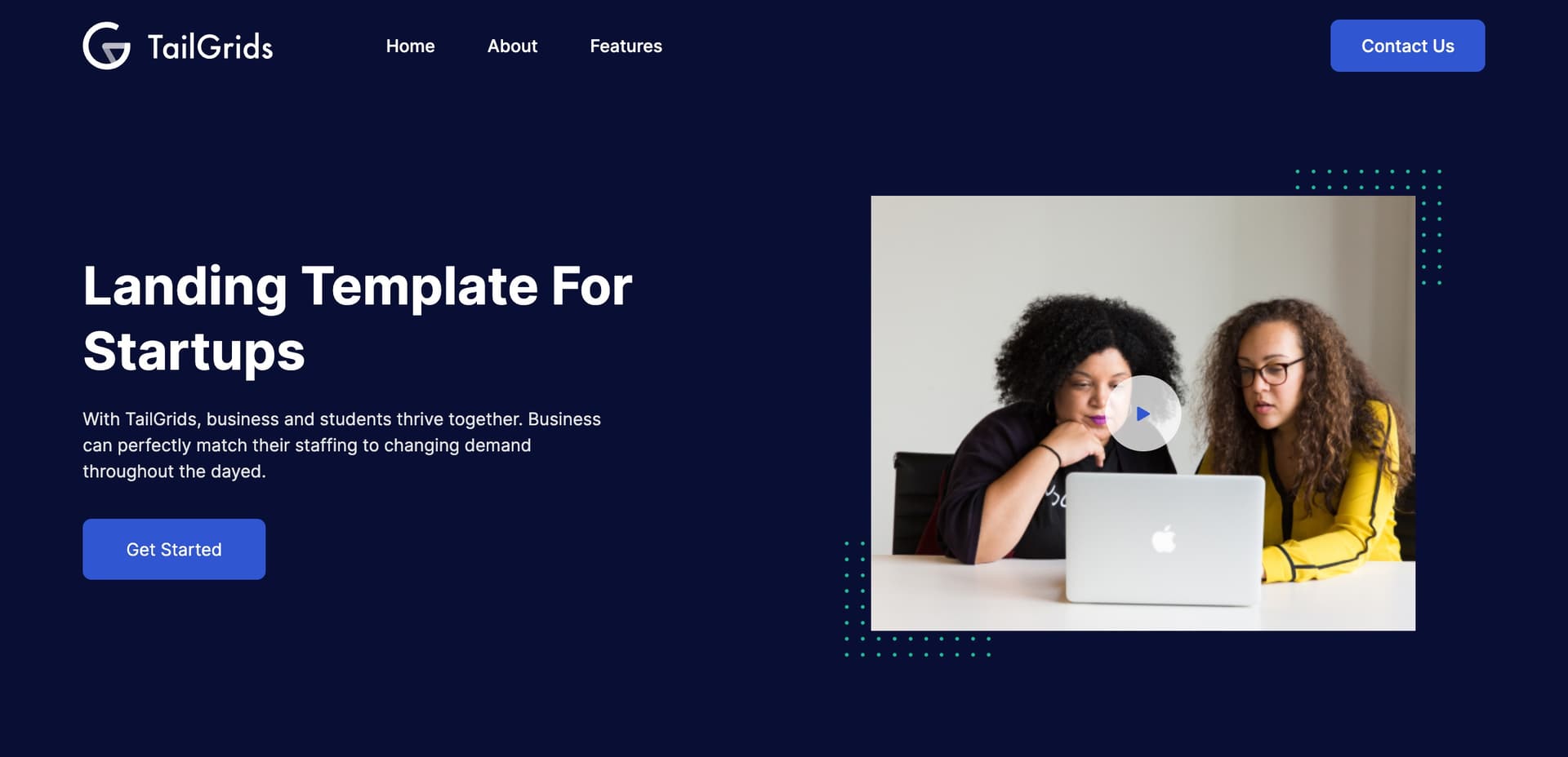 Tailwind Headers & Hero Area - Components and Sections | TailGrids