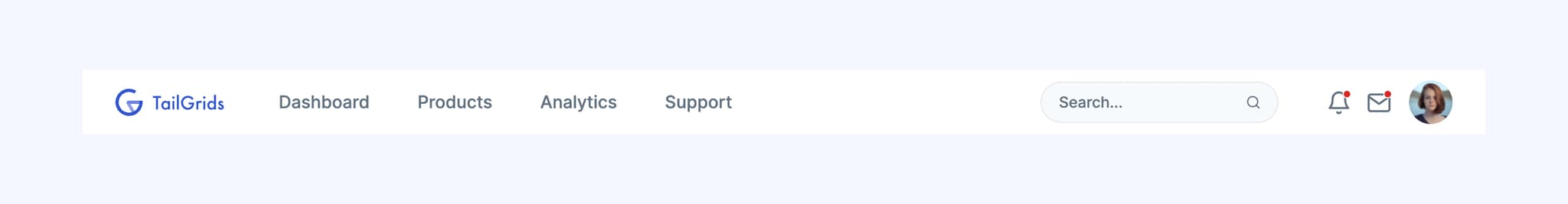 Tailwind Horizontal Menus - Components and Sections | TailGrids