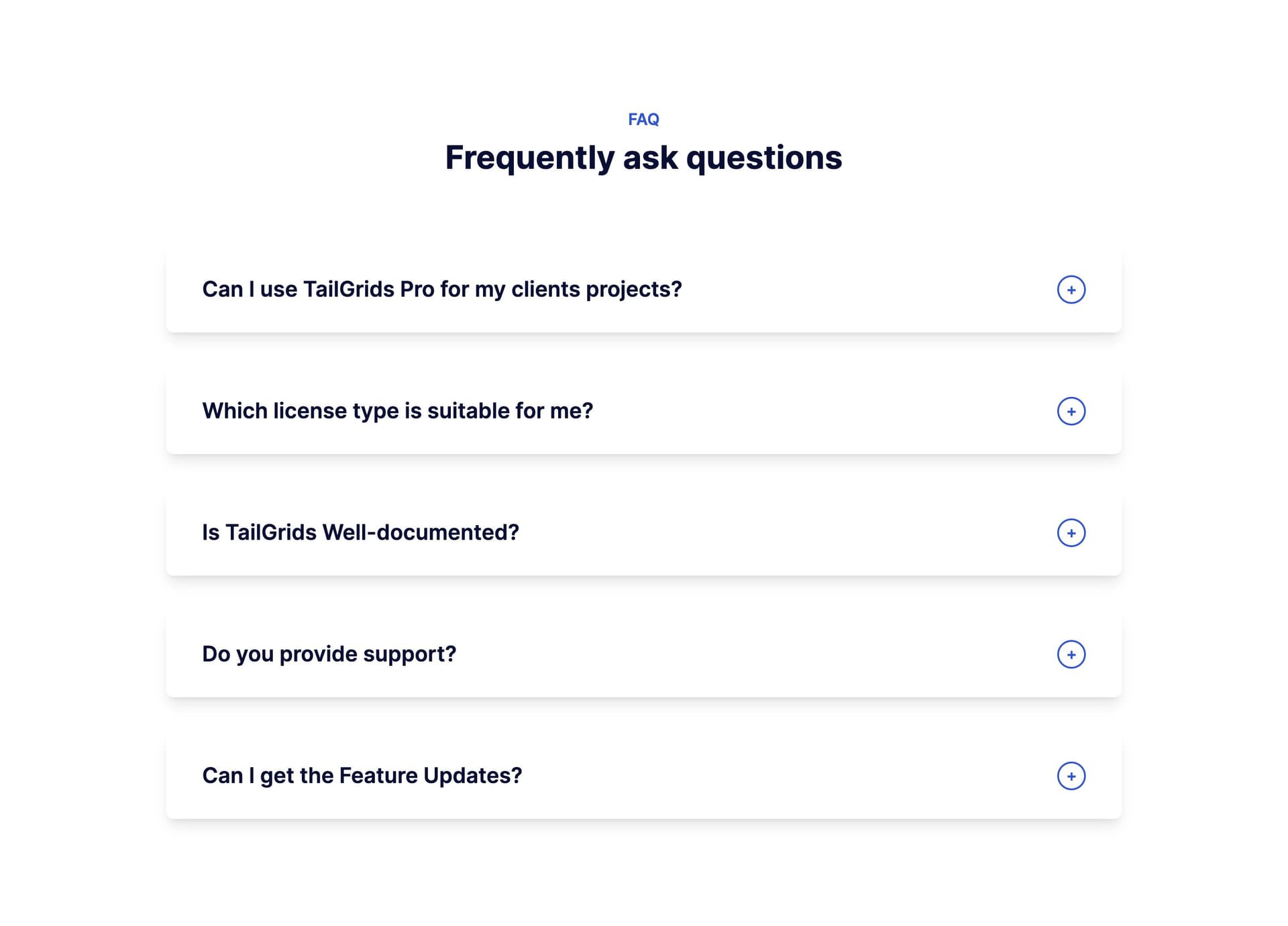 Tailwind Accordions - Components and Sections | TailGrids