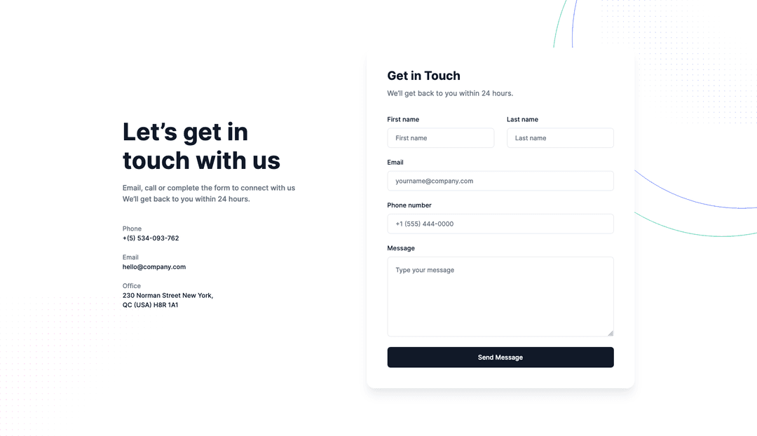 Tailwind Contacts - Components and Sections | TailGrids