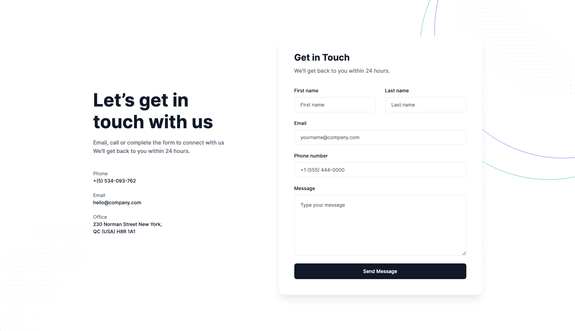 Tailwind Contacts - Components and Sections | TailGrids