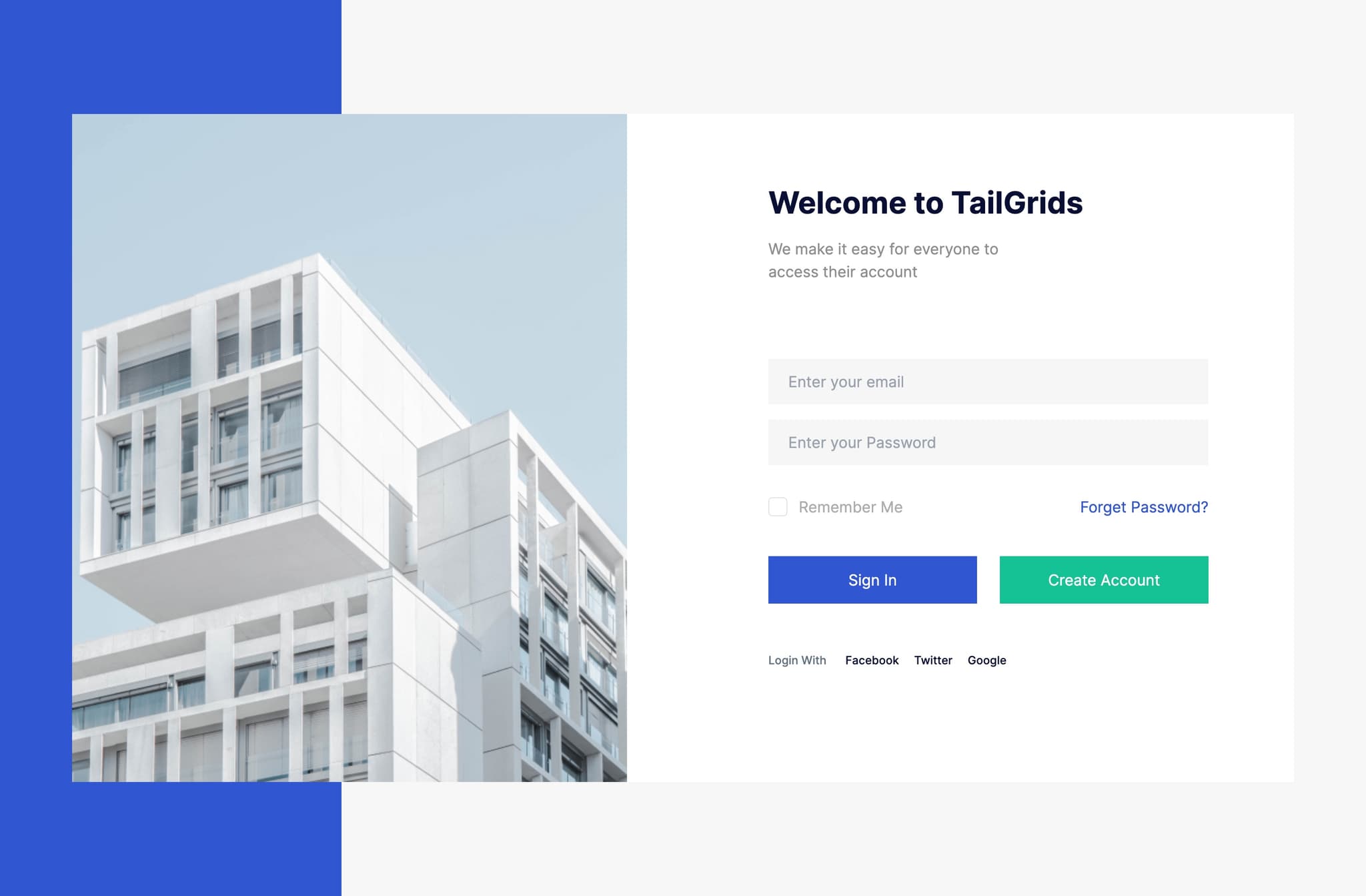 Tailwind Auth/Sign In/Up - Components and Sections | TailGrids