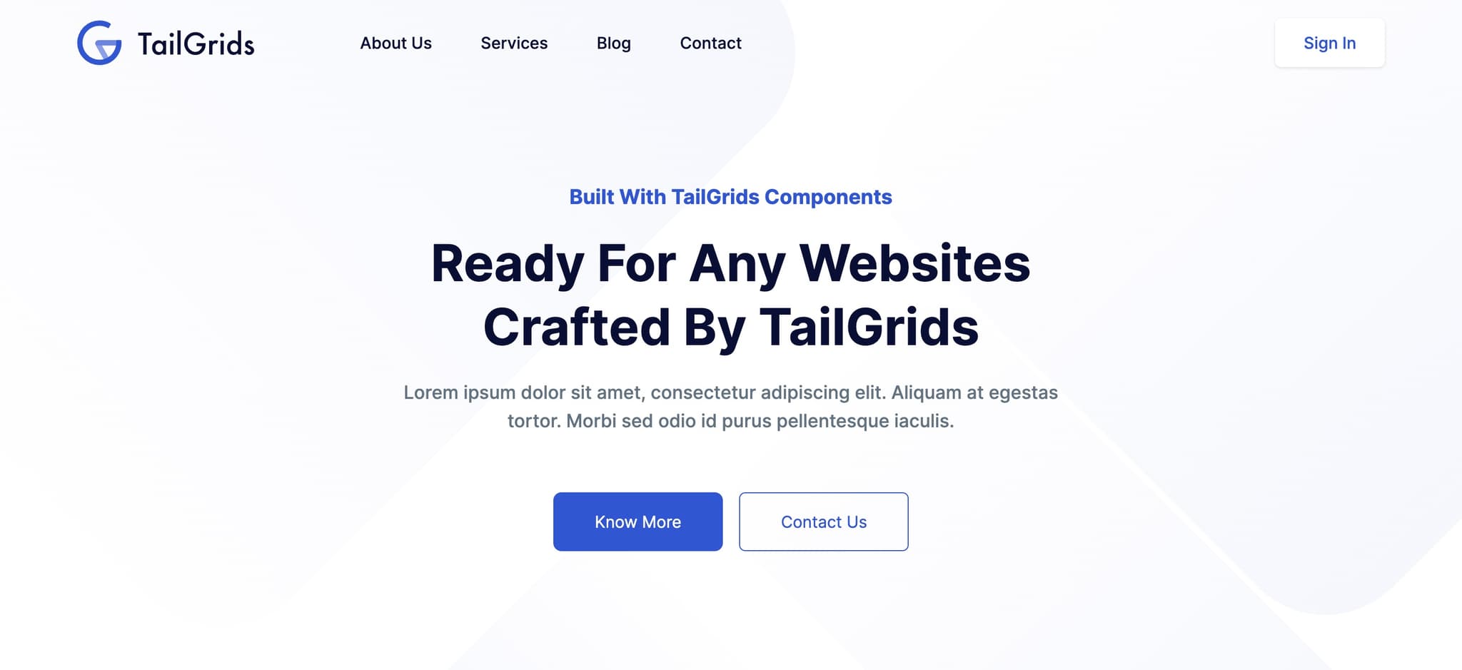Tailwind Headers & Hero Area - Components and Sections | TailGrids