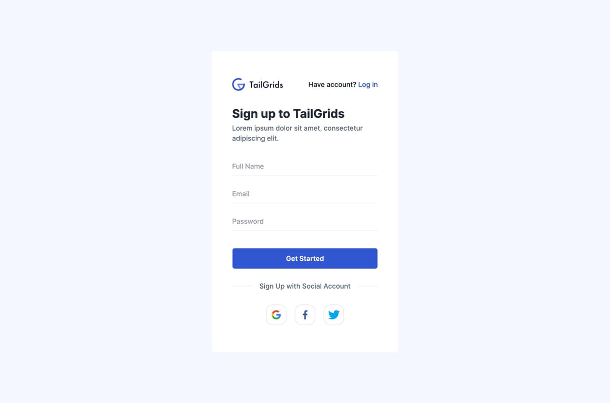 Tailwind Auth/Sign In/Up - Components and Sections | TailGrids