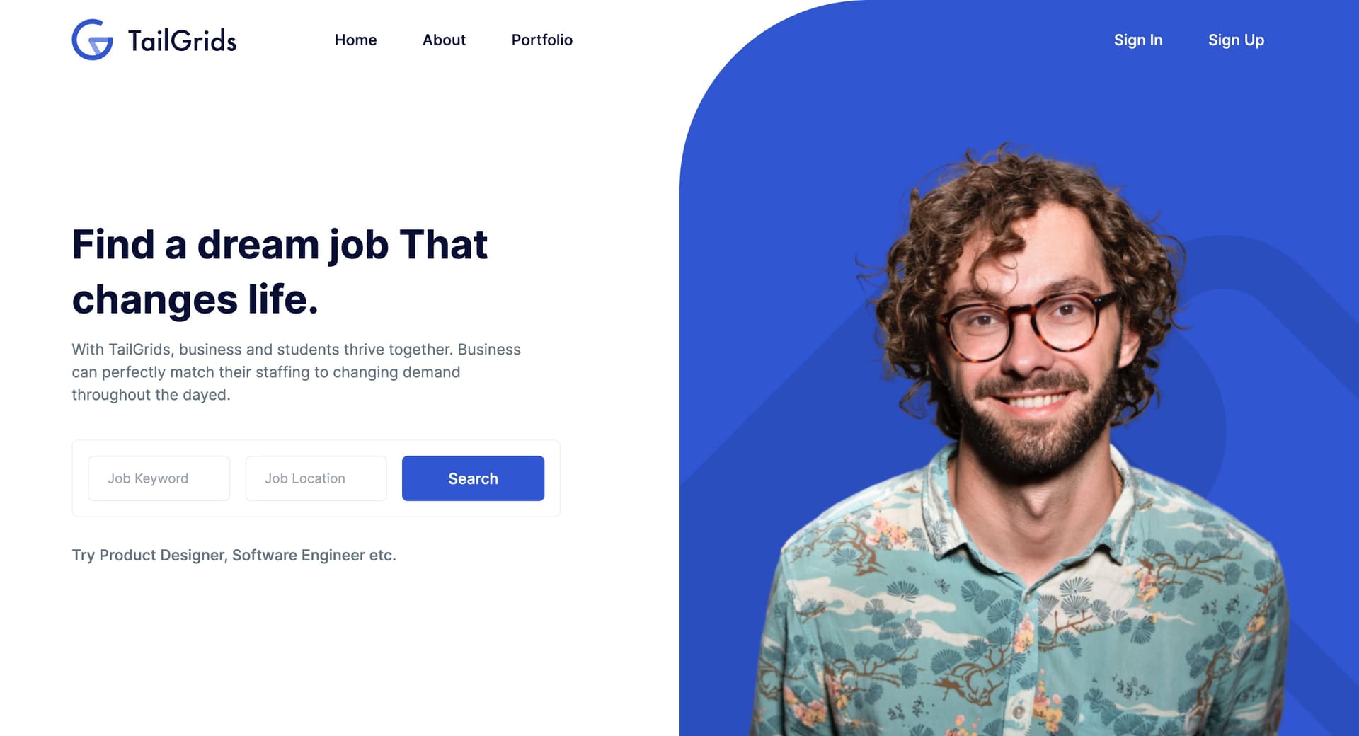 Tailwind Headers & Hero Area - Components and Sections | TailGrids