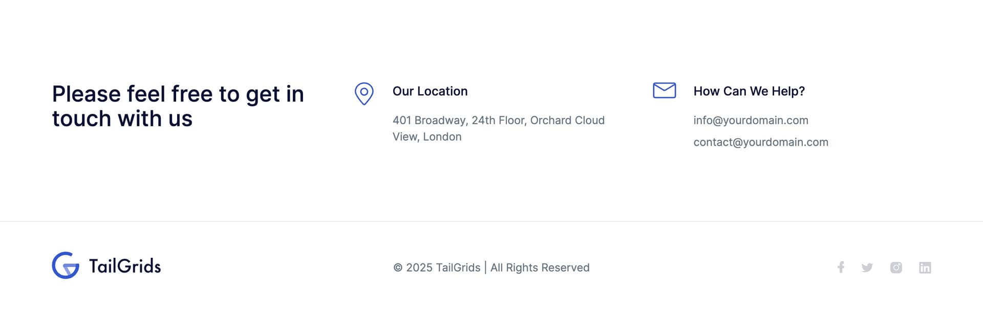 Tailwind Footers - Components and Sections | TailGrids